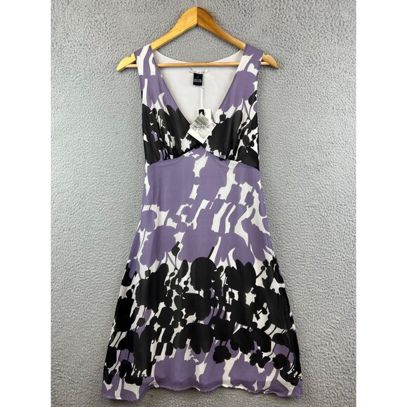 mac & jac | Dresses | New Mac And Jac Abstract Purple And Black Floral ...